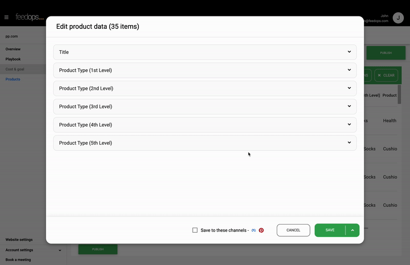 Manually Adding Product Types to Your Feed