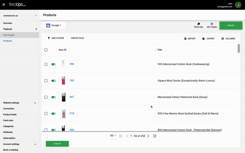 Manually Adding Product Types to Your Feed